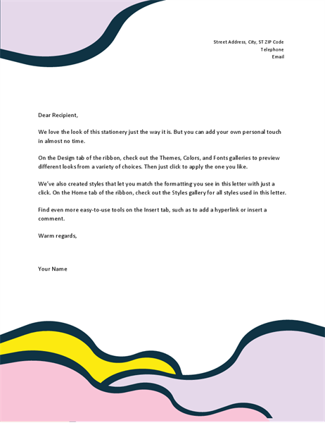 Organic Shapes Letter | FreeTemplatesPro