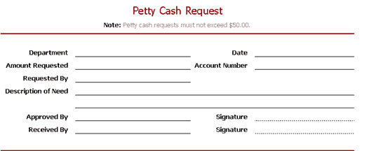 Petty Cash Request Slip Template | FreeTemplatesPro